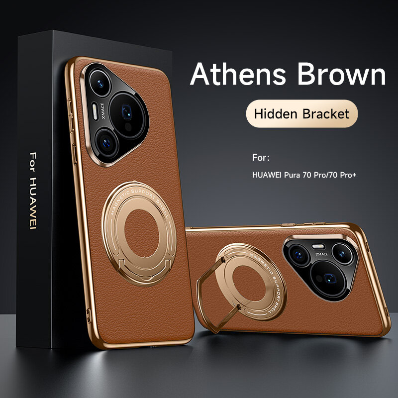 Чехол для Huawei Pura 70 Pro / Хуавей Пура 70 Про+ с поддержкой зарядки Magsafe, soft touch,360° Полная защита, чехол-кардиомонитор, искусственная кожа, поликарбонат (PC), MagSafe, защита камеры