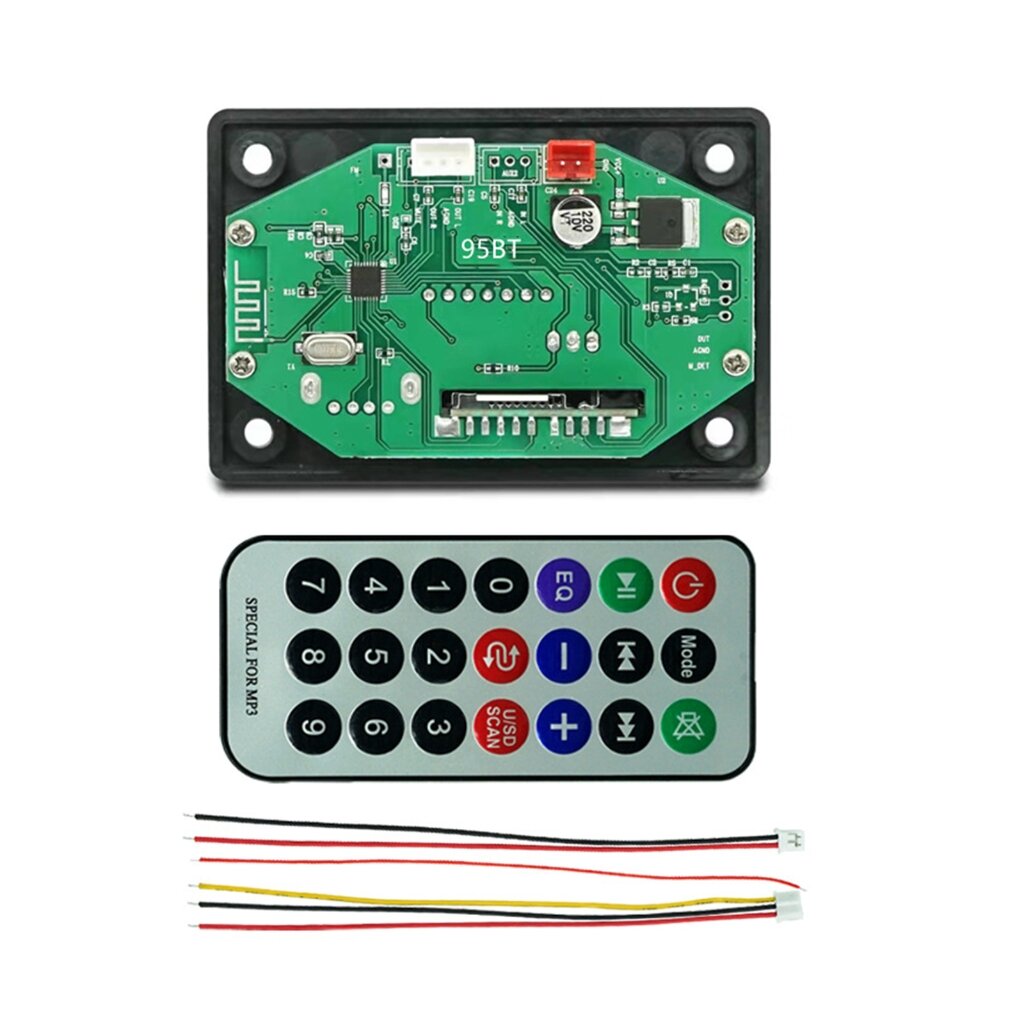Цифровой Автомобильный USB MP3 Модуль Беспроводной Декодер Плата Музыкального Плеера с Дистанционным Управлением 12V Поддержка WMA WAV FLAC FM Усилитель