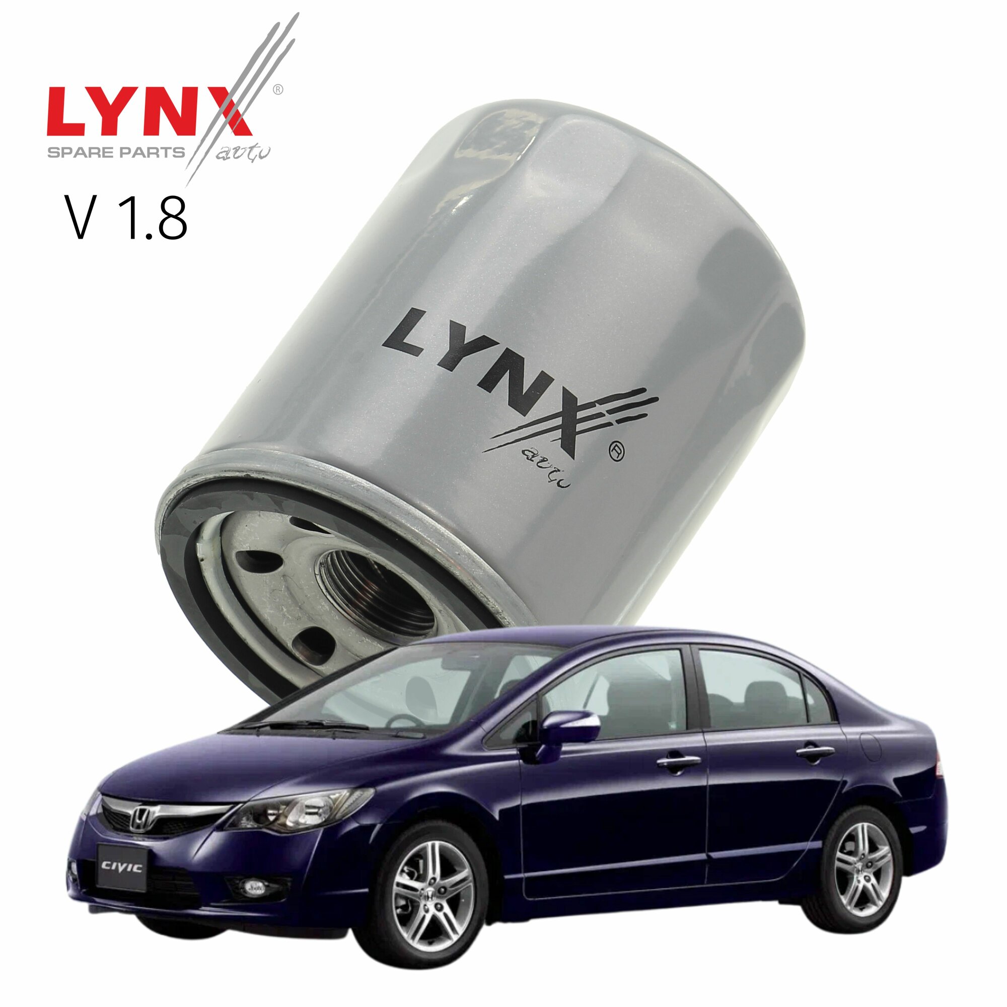 Фильтр масляный Honda Civic (8) / Хонда Цивик 2005 2006 2007 2008 2009 2010 2011 2012 V1.8 R18A2, R18A1, R18A2 / 1шт LYNXauto
