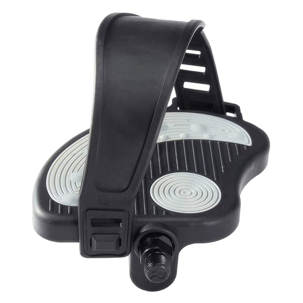 Педали для горного велосипеда с туклипсами и ремнями, нескользящие педали для велотренажера для велотренажера, 1 пара велосипедных педалей с клеткой для надежной фиксации