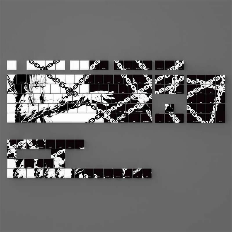 Клавиатура с боковой гравировкой Anime pbt keycap 87/108/68/75-конфигурация клавиш, настройка светопропускания