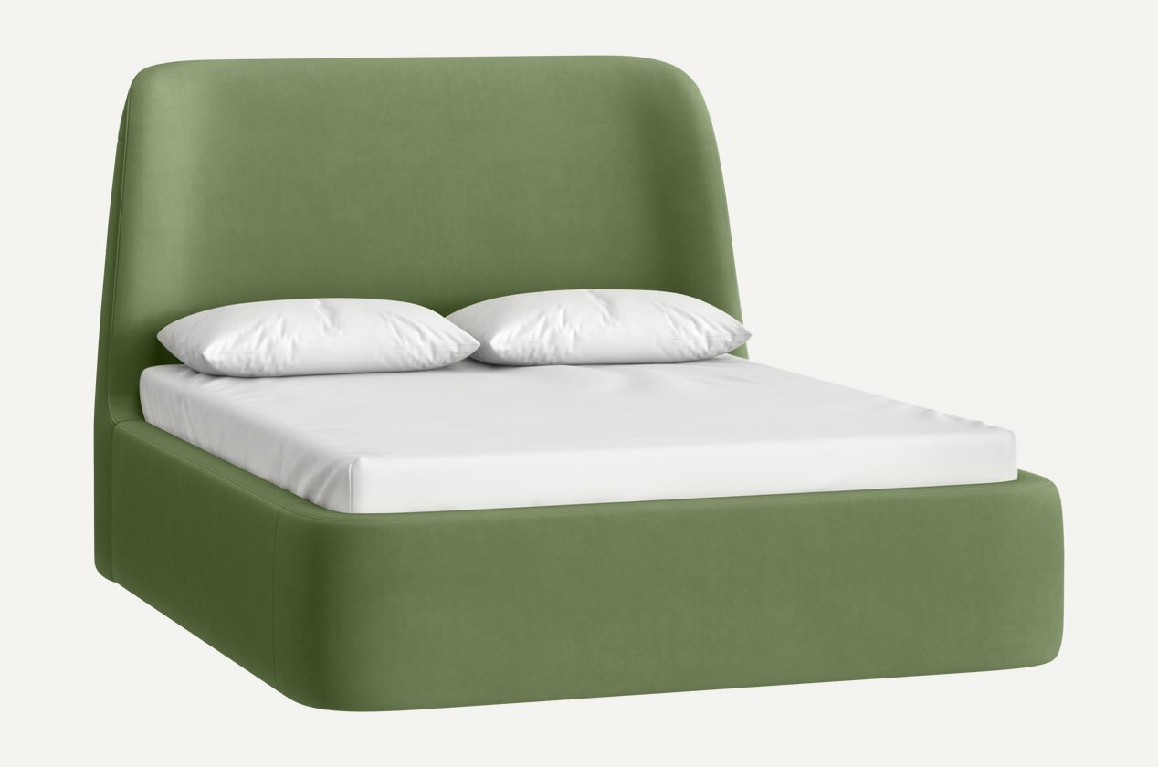 Кровать двуспальная Divan.ru Далти 140 Velvet Olive, 200х140, оливковая