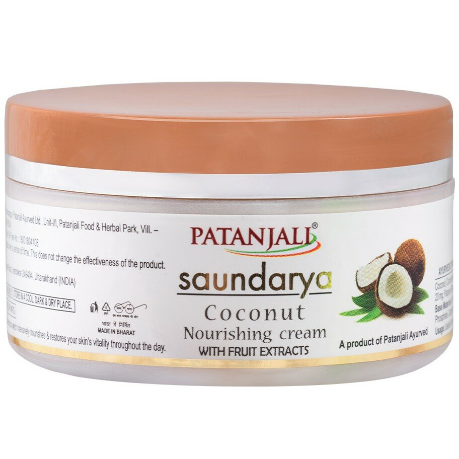 Крем Кокос для лица, увлажняющий, питательный Патанджали Saundarya Coconut Cream Patanjali 50 мл