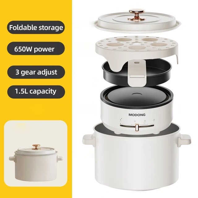Складная электрическая мультиварка XMSJ 1,5 л, White, EU