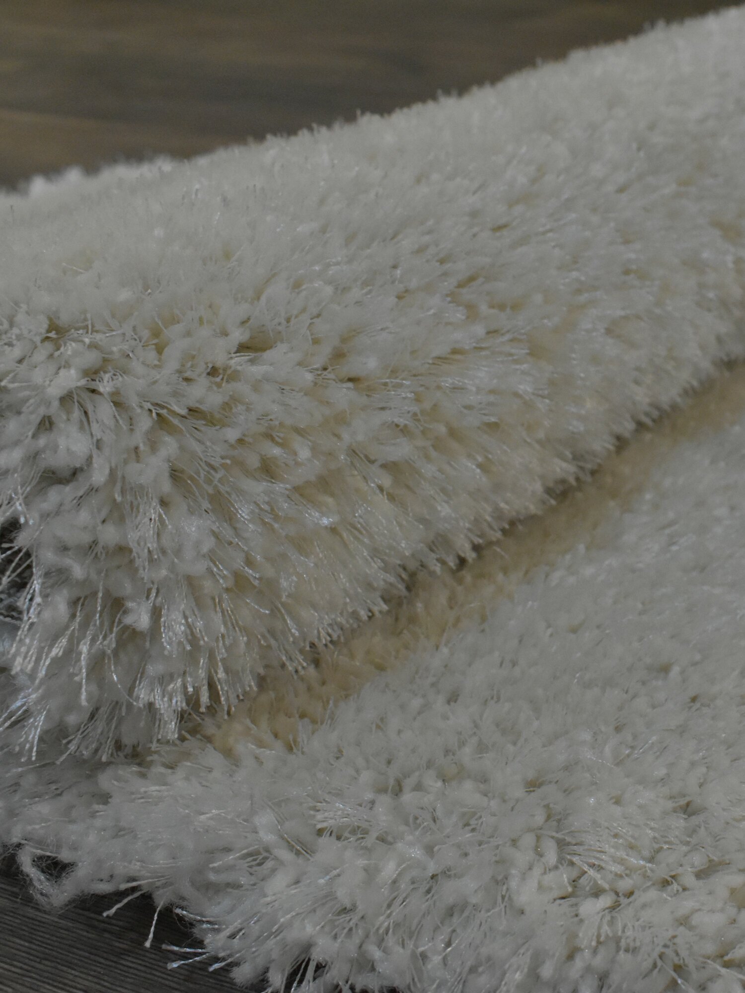 Ковер на пол овальный пушистый, в гостиную, спальню, детскую, Moldabela Shaggy LAMA, 35327, серебро, 0.8*1.5 м