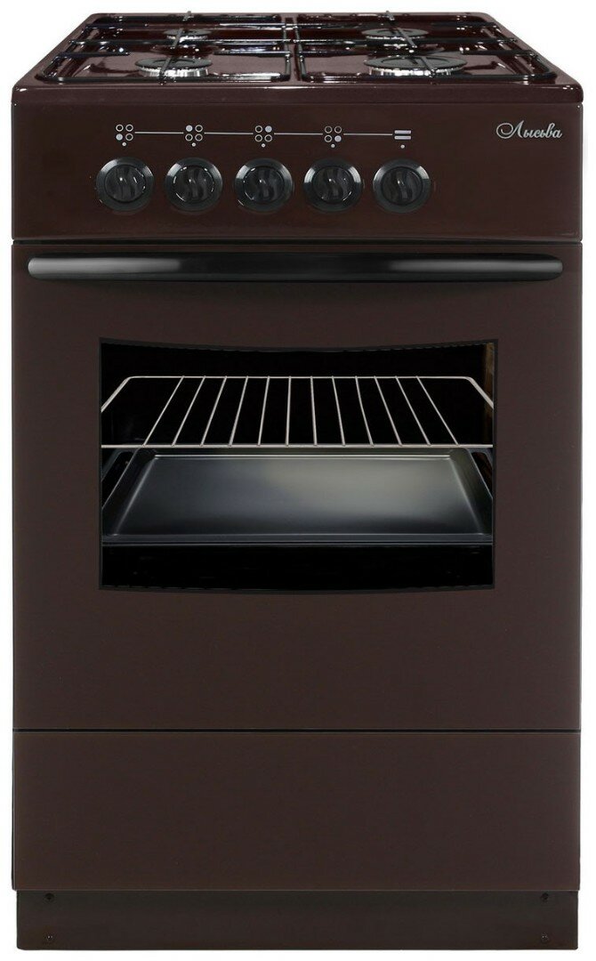 Плита Лысьва ГП 4к20 МС СТ-2у коричневая, без крышки