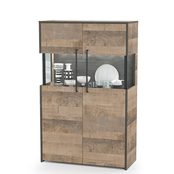 Трувор 13.306 Комод с витриной, цвет дуб гранж песочный/интра