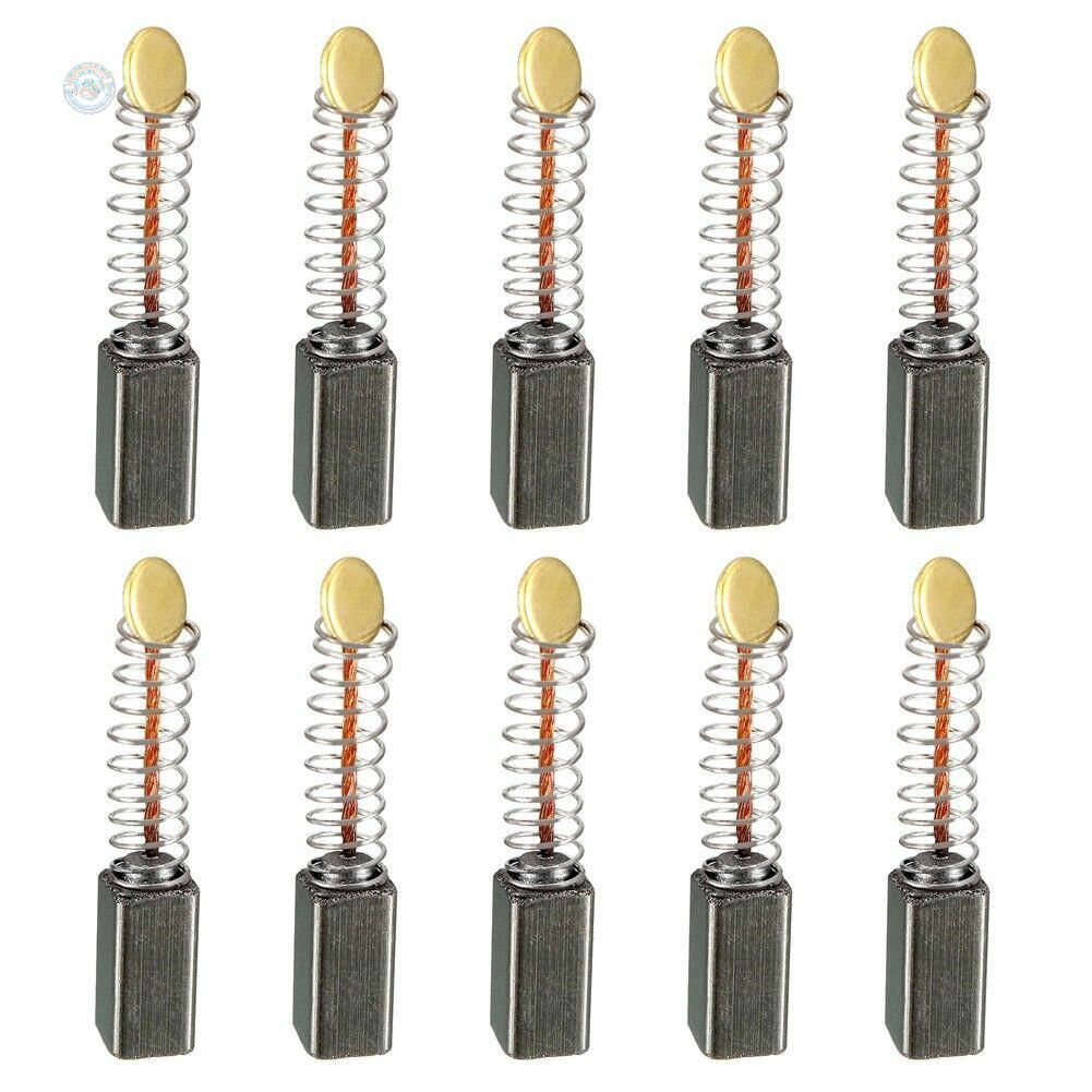 10 угольных щеток 10x5x5 мм для ремонта электродвигателей, запасные части для дрели, шуруповерта, болгарки, восстановление работы инструмента