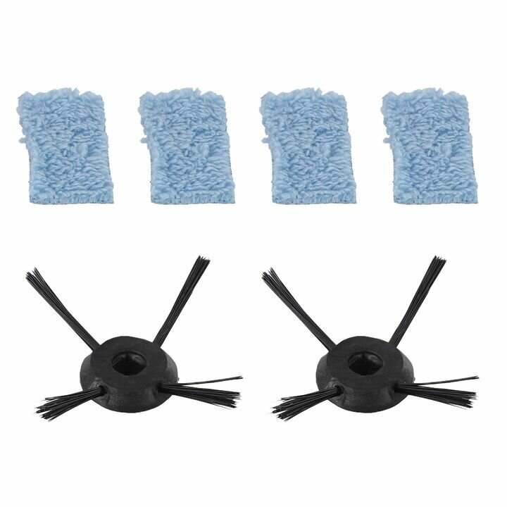 2 боковые щетки + 4 тряпки Подметальный робот-пылесос