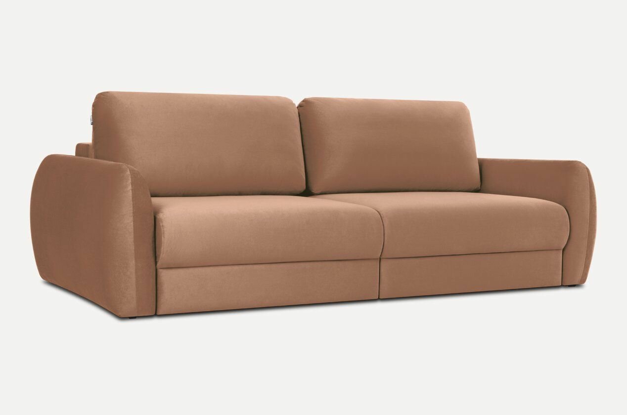 Раскладной диван-кровать Divan.ru Биани Бархат Карамельный 246х120х85 см, спальное место 200х159 см, велюр, карамельный