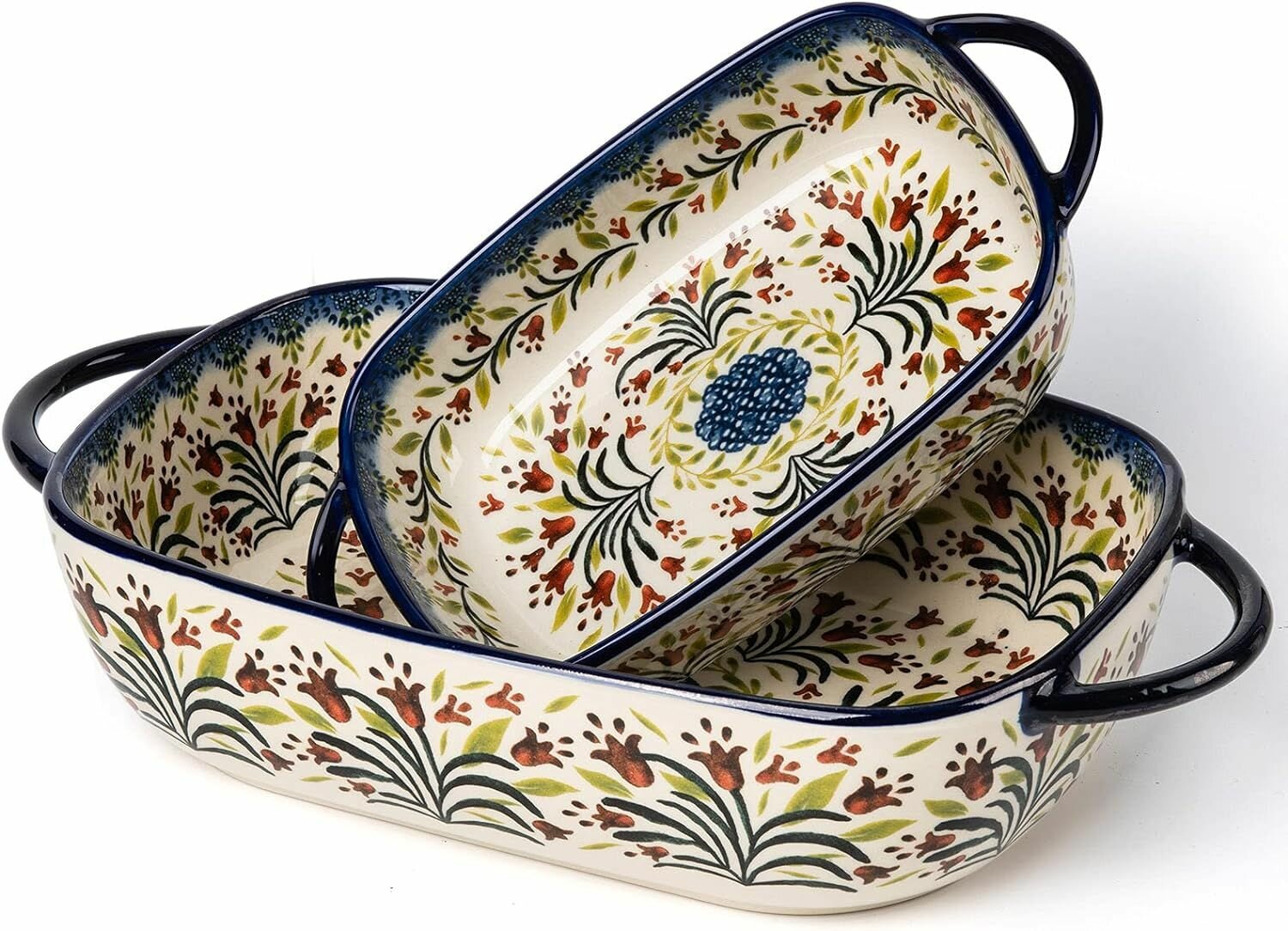 Сковорода ONECCI блюдо для выпечки керамическая форма синяя кастрюля прямоугольный набор 2 шт. Наборы форм лазаньи