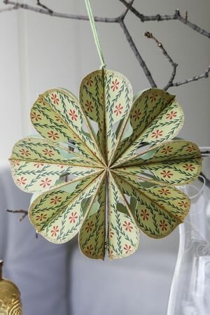 Декоративное подвесное украшение снежинка 'делора', бумага, 20 см, Edelman 1161447