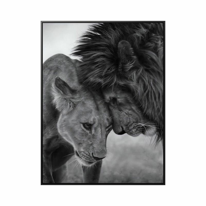 Цифровая картина маслом с рисунком льва своими руками, 40x50см, С внутренней рамой