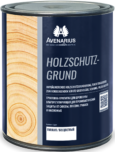 Грунтовка-Пропитка для Древесины Avenarius Holzschutz Grund 0.75л от Синевы, Плесени, Грибков, Насекомых, Бесцветный / Авенариус Хольцшутц Грунт.