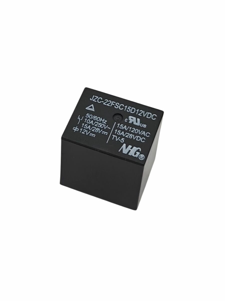 5шт. Реле электромагнитное DC 12в, 15а, SPDT, 20.3*16.8*20.2мм, Forward JZC-22F-S-С-15-D-12VDC