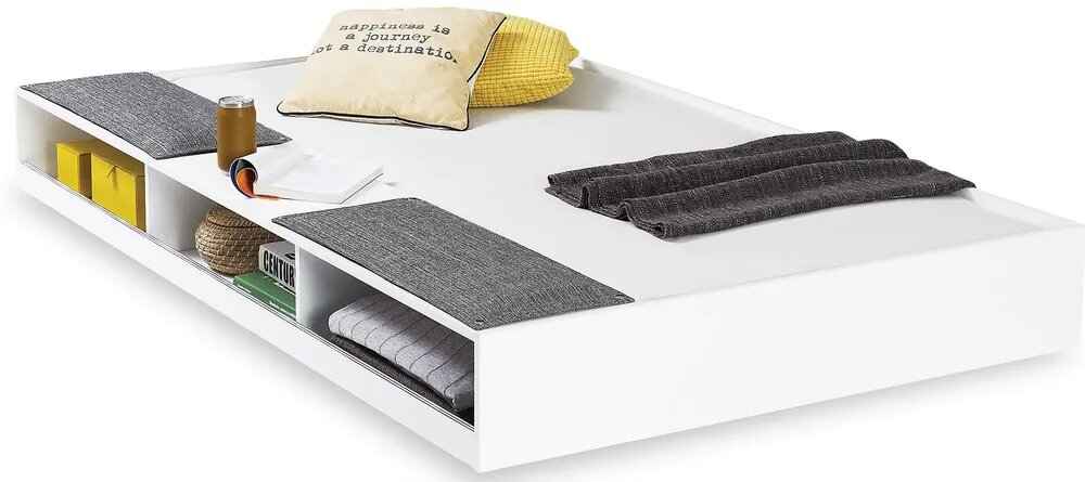 Выдвижное спальное место Cilek для детей, с полками, белое, 190x90х26 см