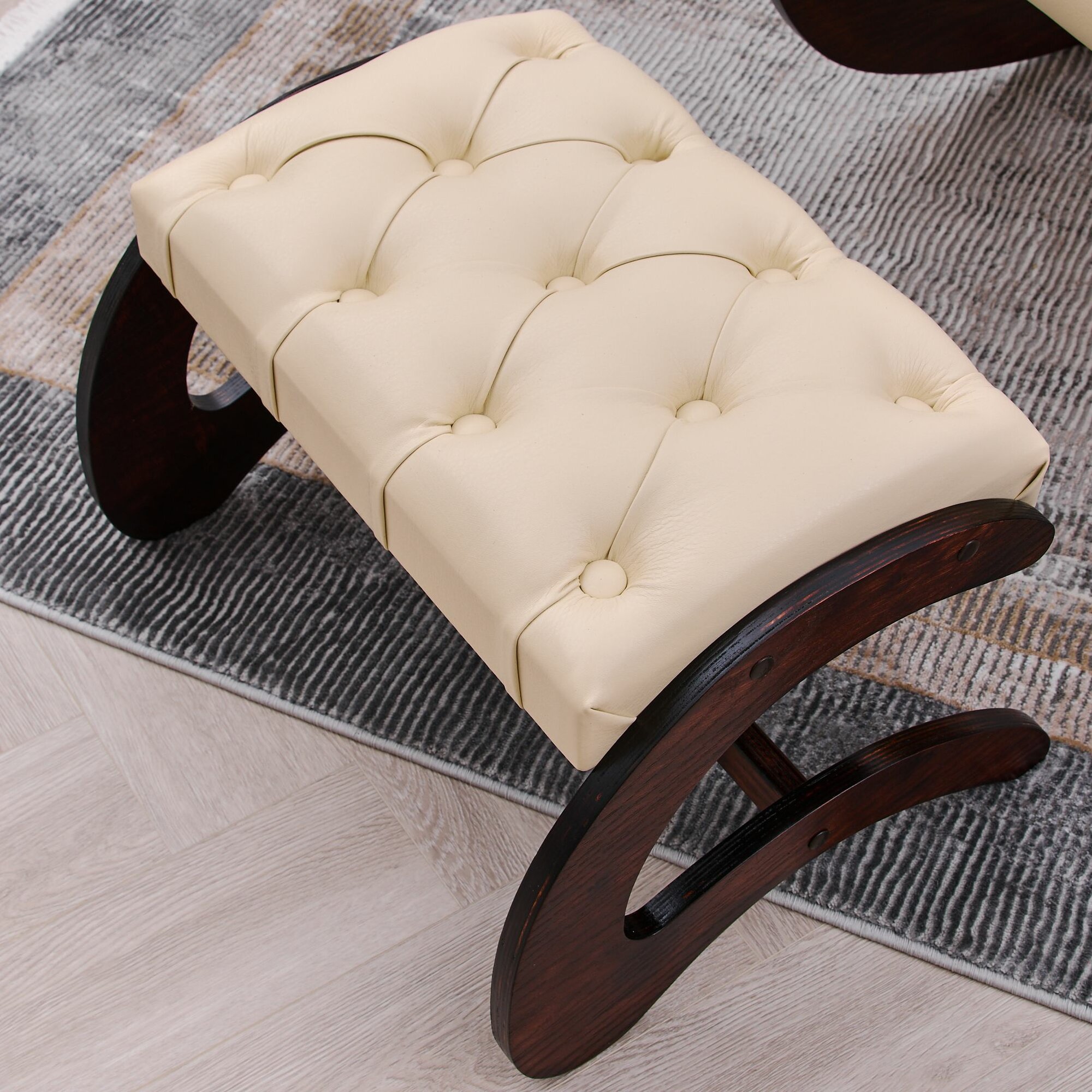 Банкетка для ног Империал (Крем, Античный дуб)