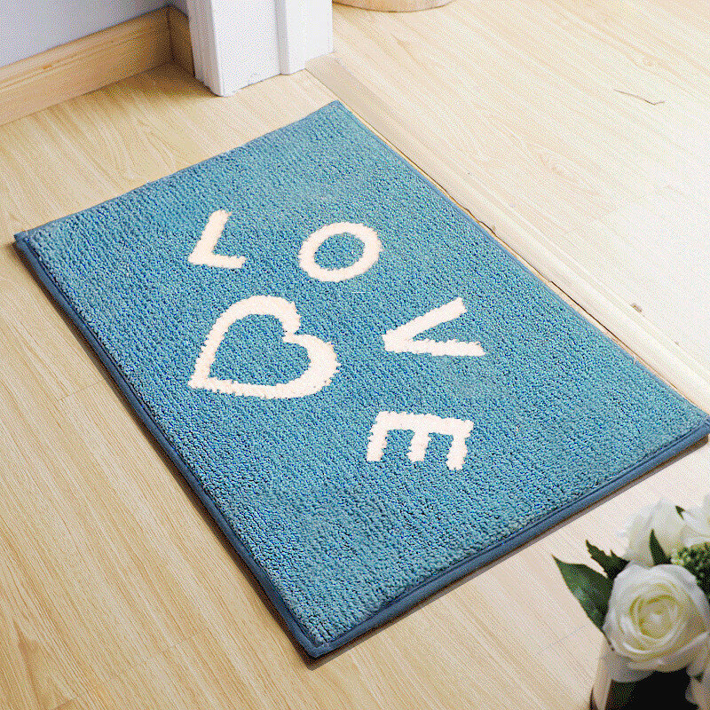 Ковровое покрытие с рисунком кит водопоглощающая функция для коридора и ванной голубое сердце