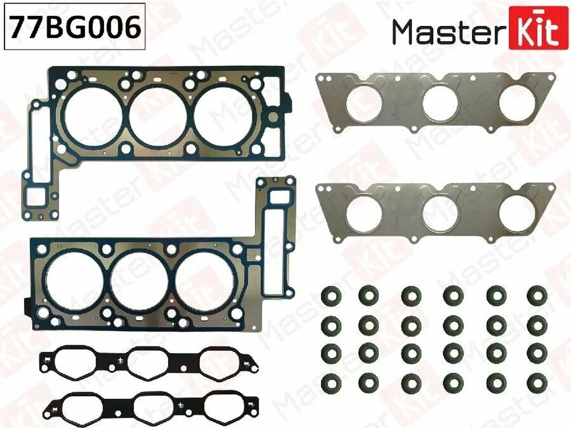 Верхний комплект прокладок ГБЦ L/R Mercedes-Benz ML, GL 164, W211, W221 M272 3.5i 06-14, MASTERKIT 77BG006