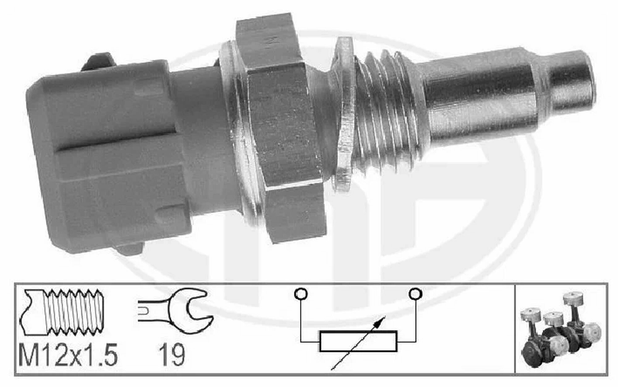 Датчик температуры ERA 330120, для Opel Astra F, Vectra B
