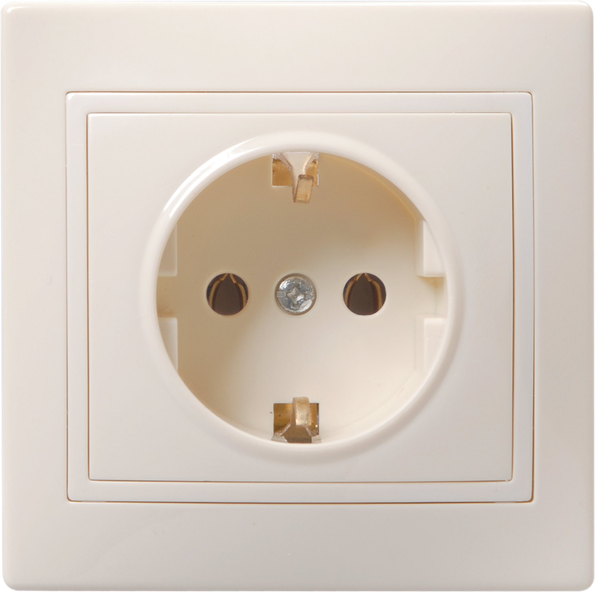 Розетка 1-местная РС10-3-Км с заземляющим контактом без защитной шторки 16А керамика кварта кремовый GENERICA