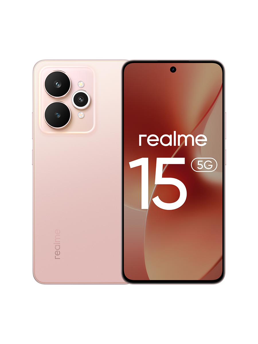 Смартфон realme 15 5G 8/256 ГБ, RU, Dual nano SIM, розовый шелк