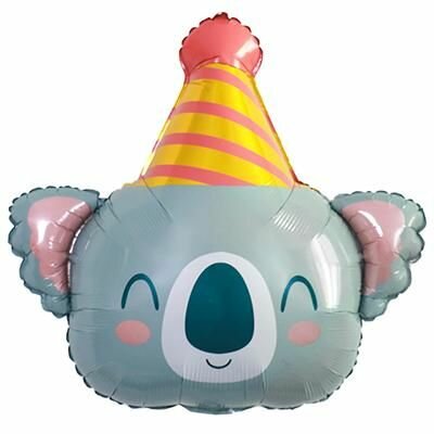 Воздушный шар фольгированный весёлая затея Коала спящая в колпаке, серый, 27"