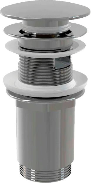 Донный клапан для раковины AlcaPlast A392C с переливом, хром, глянцевый, с системой клик-клак, латунный