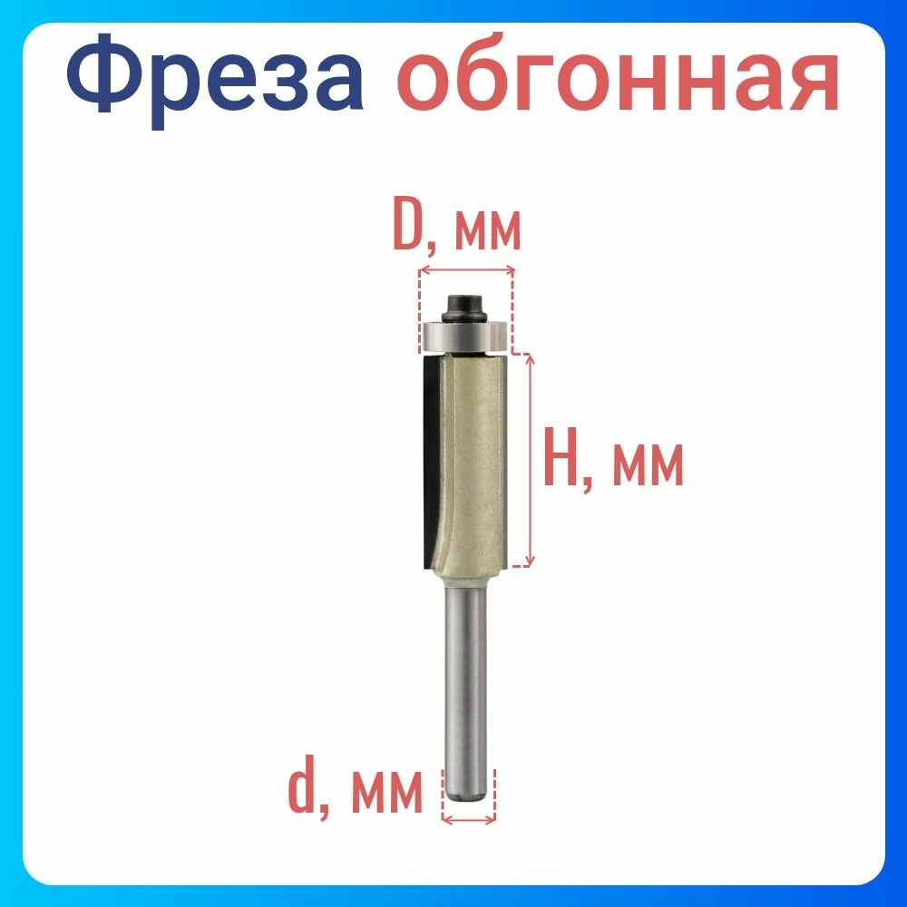 Фреза Standard Strong СТФ-1020, D16*H30*d8*Z2, для дерева, с нижним подшипником