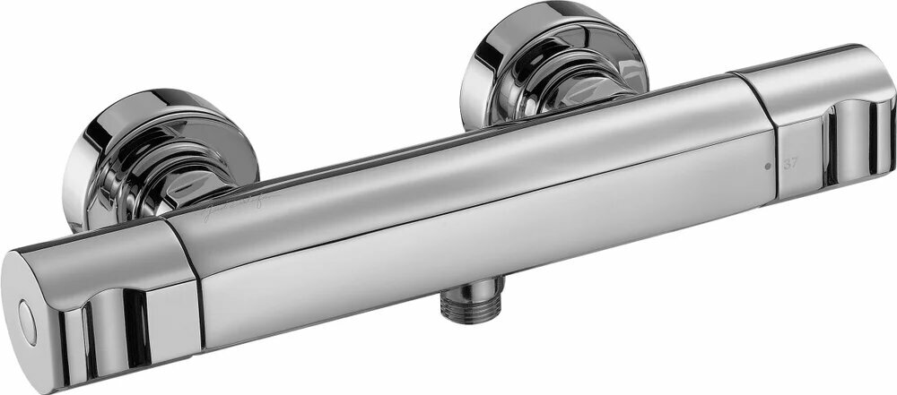 Термостатический смеситель Jacob Delafon Singulier E10872-CP хром, глянцевый, настенный, латунный, без лейки, смеситель для ванны с душем