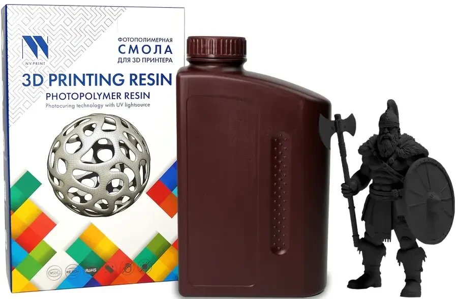 Фотополимерная смола NV Print (NV-3D-WATER-WASHABLE-RESIN-BLACK)