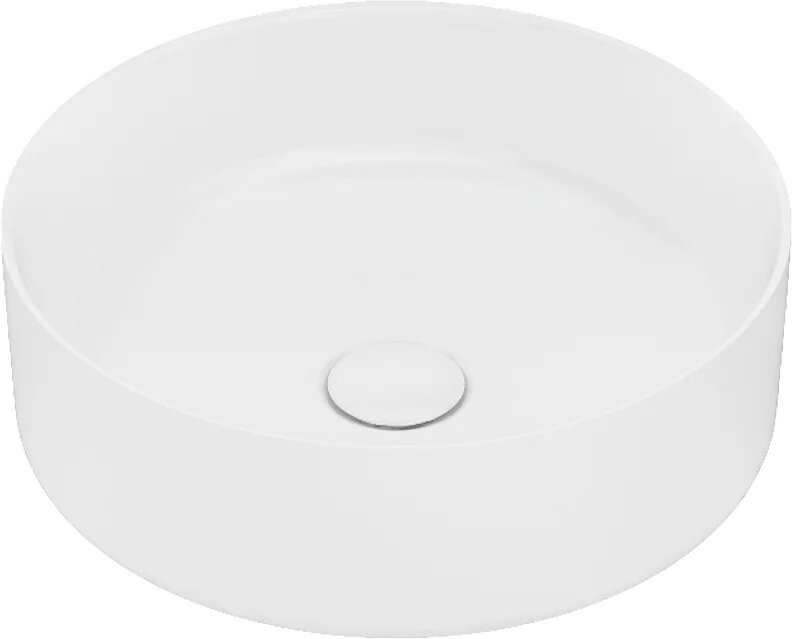 Накладная раковина IDDIS Ray RAYWS03i27 36 накладная, без отверстия под смеситель, фарфоровая, круглая, раковина для ванной, белая, глянцевая