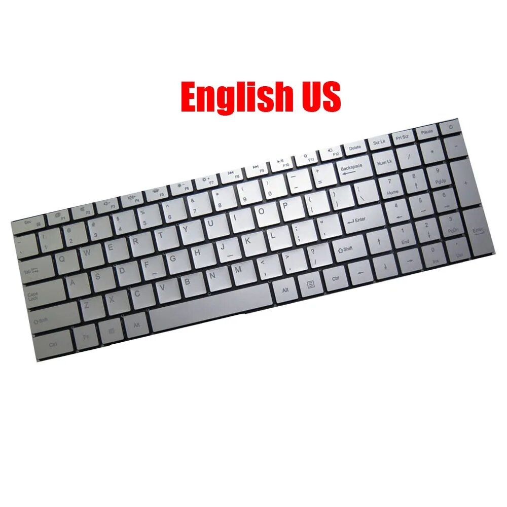 Клавиатура для ноутбука Azerty AZ-1509 серебристая с подсветкой