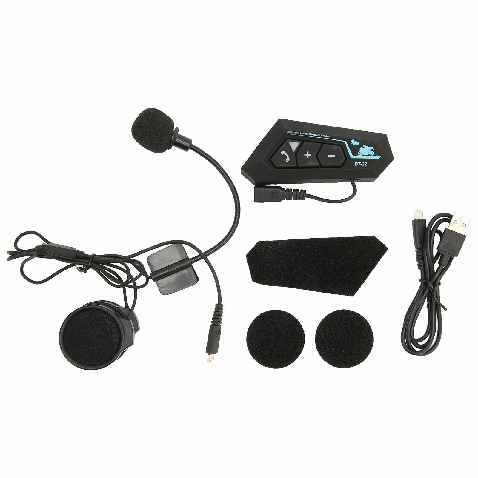 Bluetooth-гарнитура для шлема, многофункциональная ветрозащитная Bluetooth-гарнитура с шумоподавлением 5,0, гарнитура для внутренней связи для езды на велосипеде