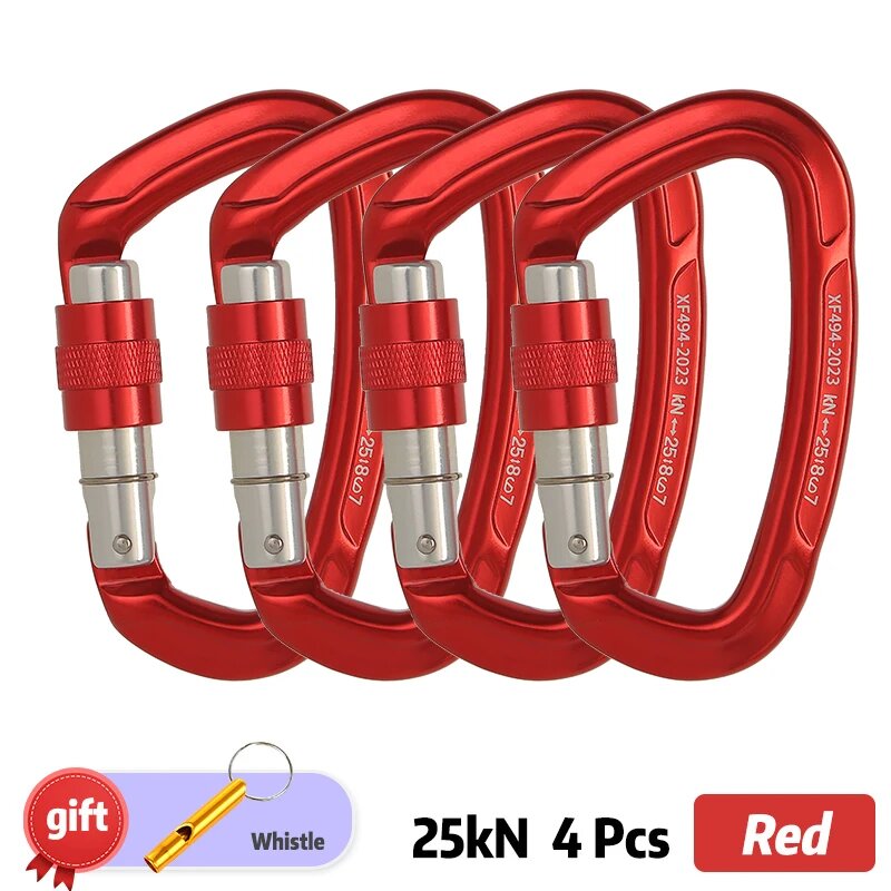 XINDA Профессиональный открытый карабин для скалолазания 25kN красный Красный, Red 4