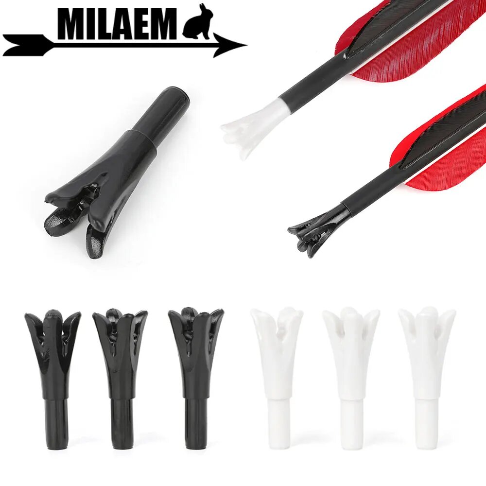 Пластиковые наконечники для стрел MILAEM 12/24 шт. 24 pcs Black