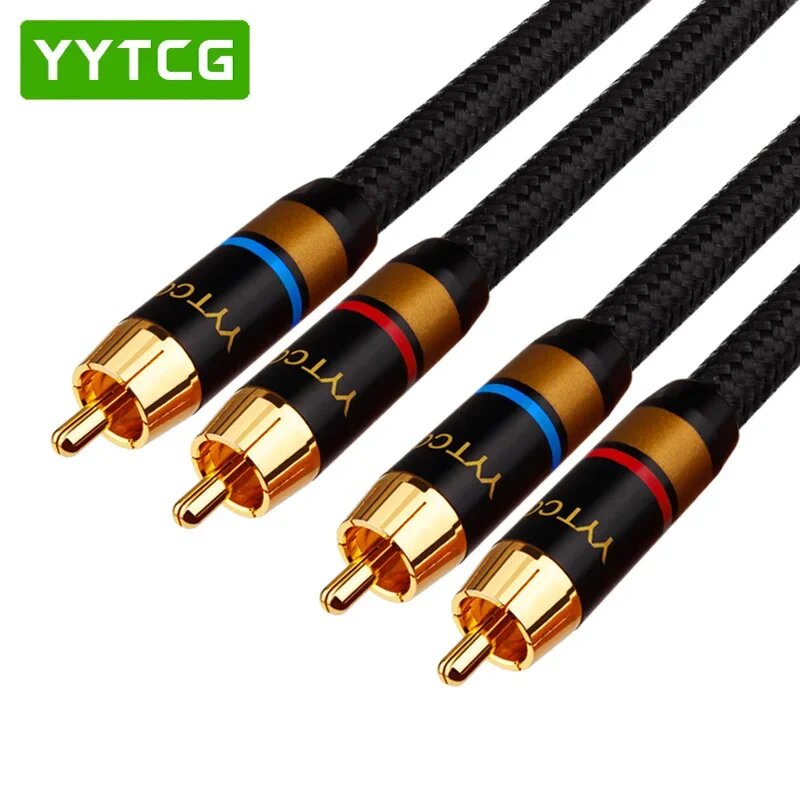 YYTCG RCA аудиокабель, черный, 0.5 м, пара