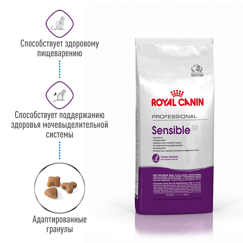 Royal Canin Sensible 33 Сухой корм для кошек для чувствительной пищеварительной системы PRO 15 кг
