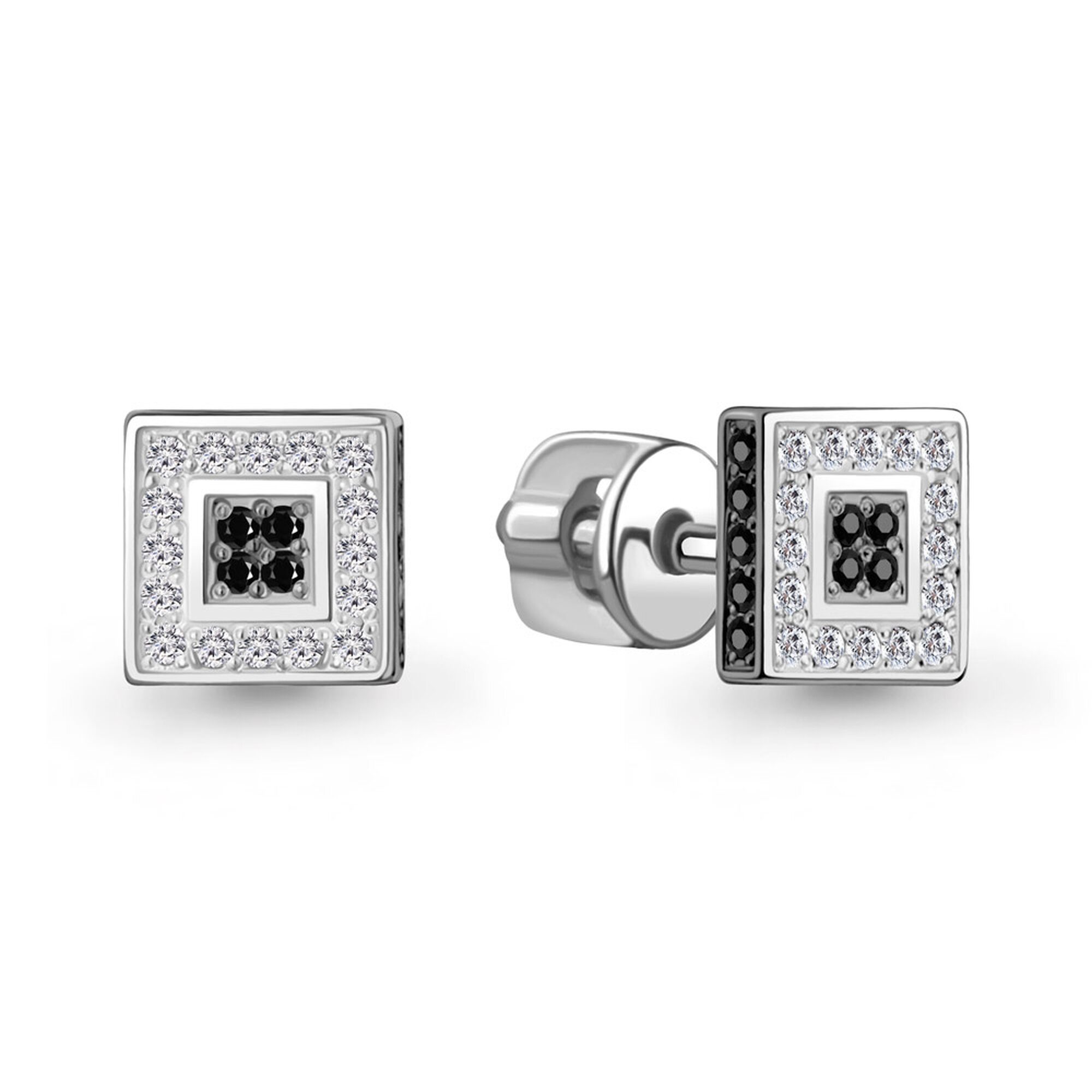 Серьги, белое золото, 585 проба, бриллиант