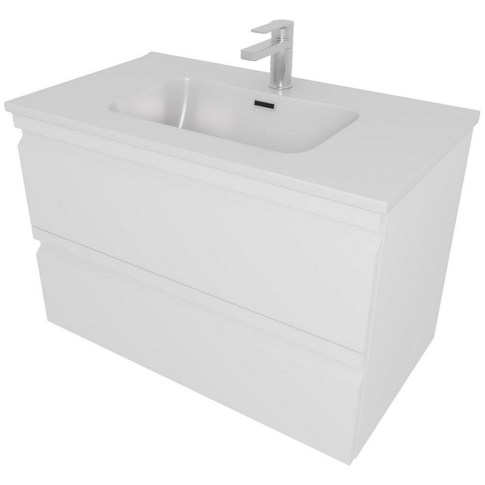 Тумба с раковиной Aquatek Вега 80 AQ77080-MW подвесная Белая матовая