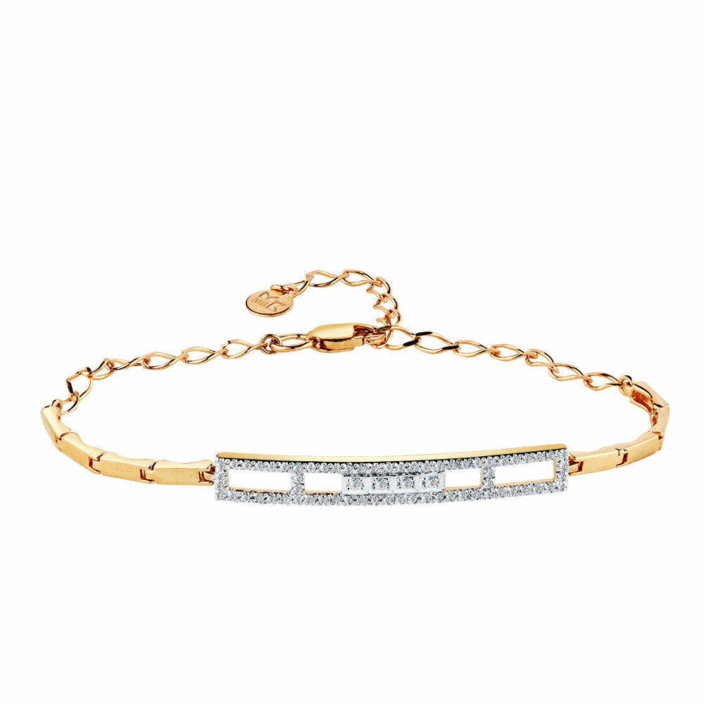 Браслет, красное золото, 585 проба, бриллиант