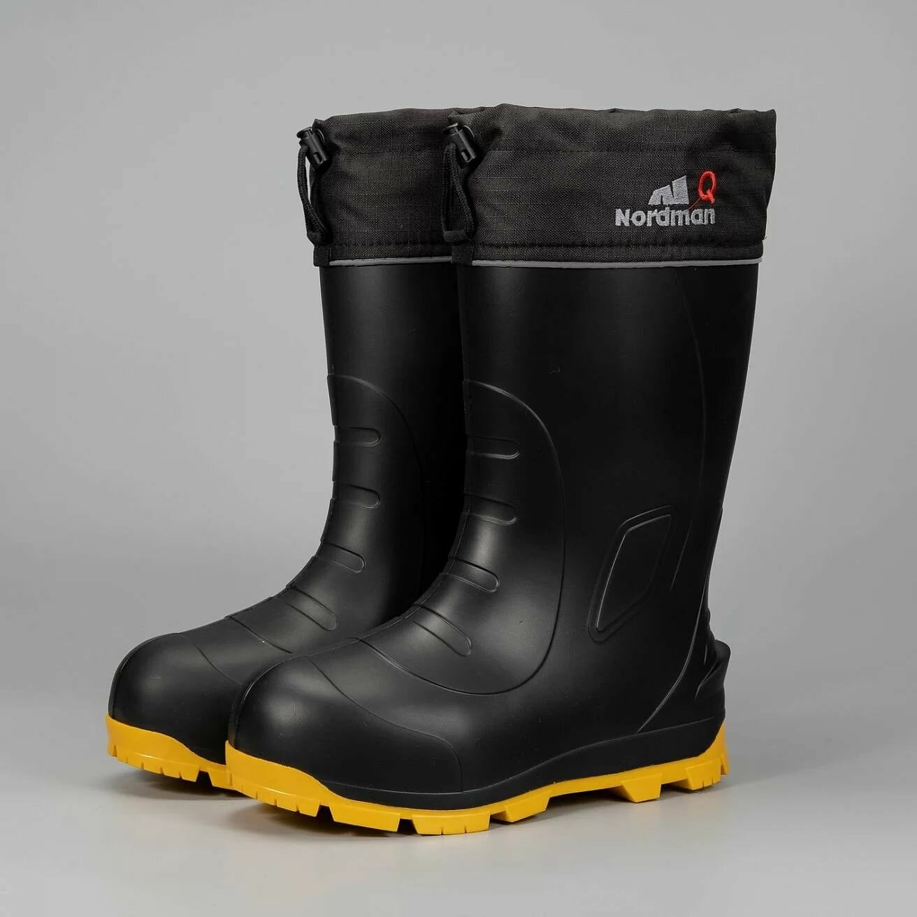 Сапоги мужские из ЭВА "Nordman Quaddro" утепленные, с манжетой, -50 С черно/желтые без шипов раз. 42