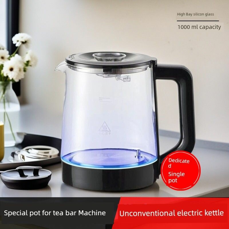 Электрочайник из стекла (1 литр, черный, взрывозащищенный)=v=