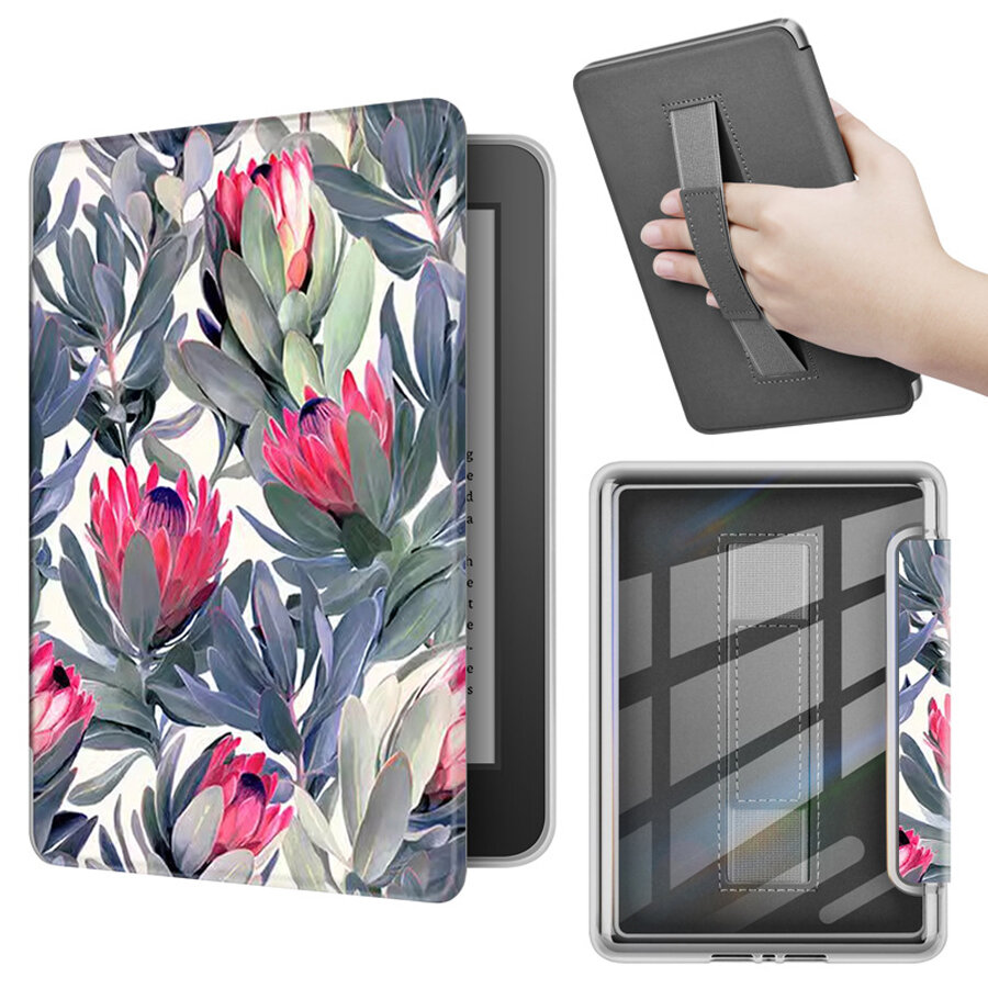 Чехол-книжка для Amazon Kindle Paperwhite 12 Gen (7", 2024), прозрачная задняя крышка