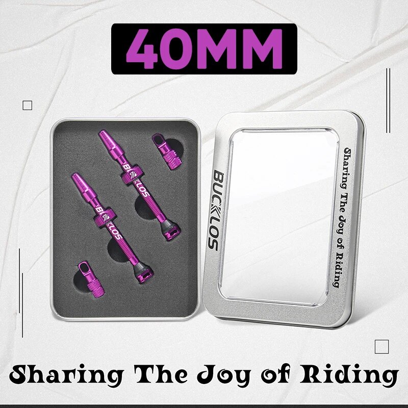 BUCKLOS Бескамерные клапаны Presta 40/44/55 мм Розовый, PURPLE-40MM