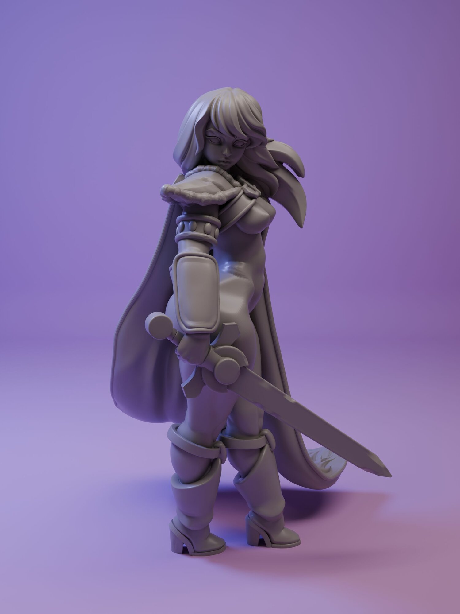 Миниатюра Соня великий варвар (Женщина, вождь, воин, варвар) ДнД DnD Pathfinder Wargame Варгейм НРИ