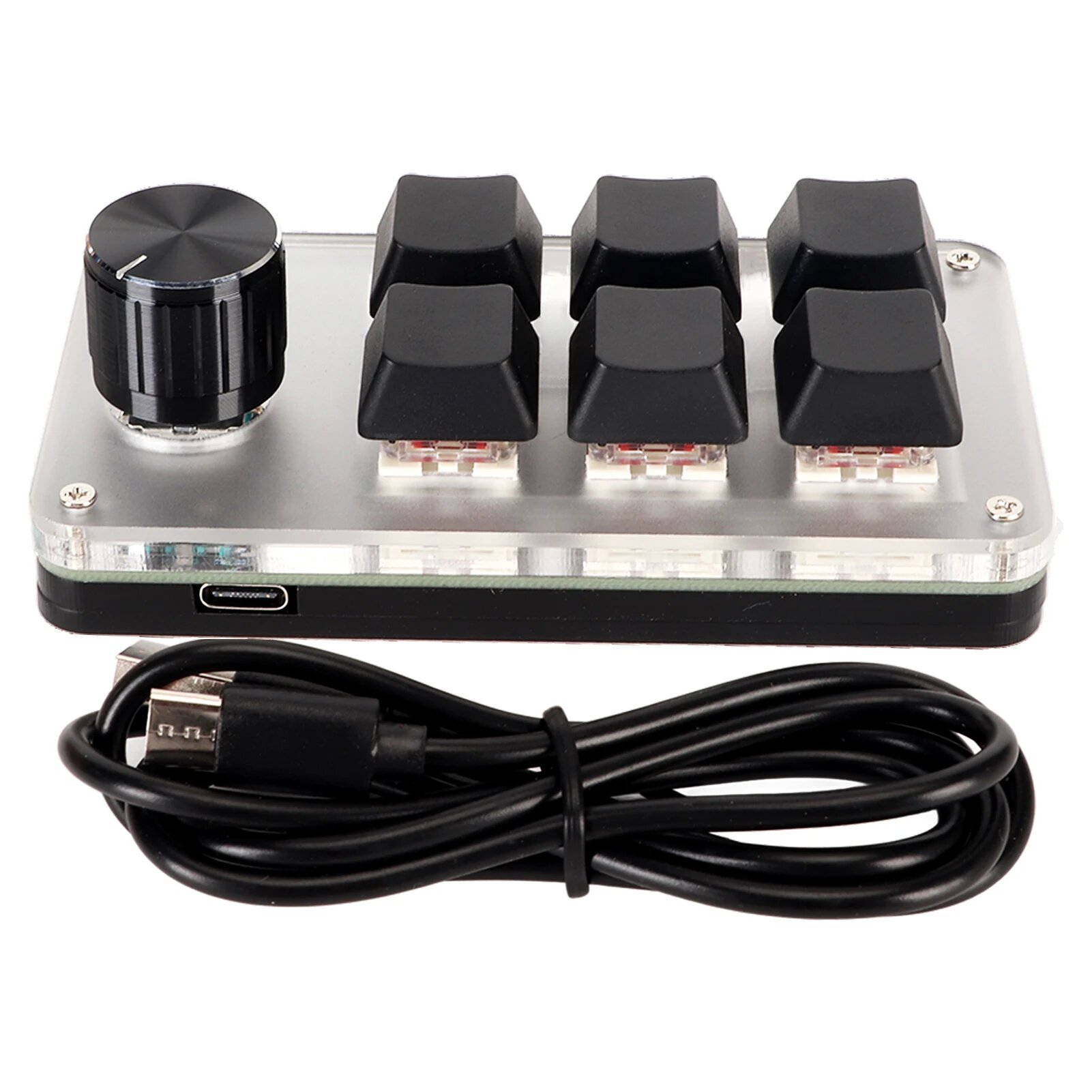 Макро-клавиатура Красная макро-клавиатура Plug and Play Эргономичные индивидуальные ручки USB-мини-клавиатура для настольного ПК USB-мини-клавиатура