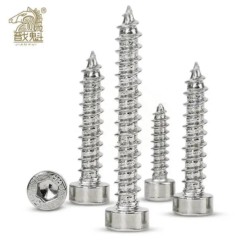 Саморезы М2-М6 шестигранные черные/никелевые M2X8mm(50PCS), Nickel Zinc Plated