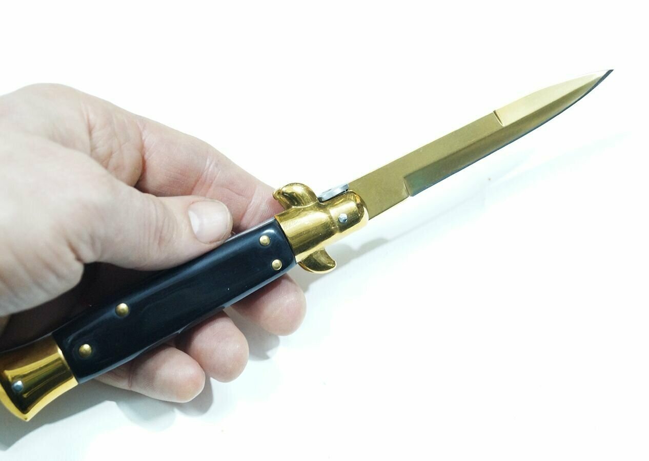 Нож складной автоматический stiletto gold
