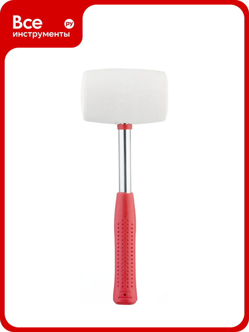Резиновая киянка INTERTOOL 680г. 80 мм, белая резина, металлическая ручка HT-0235